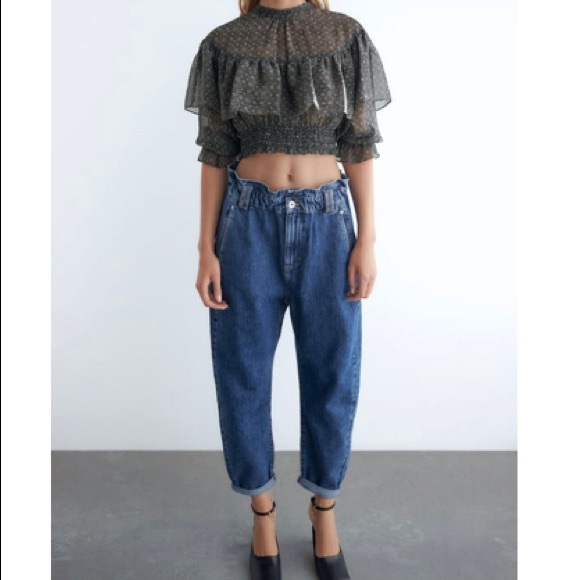 Zara | Tops | Zara Metallic Thread Crop Top | Poshmark